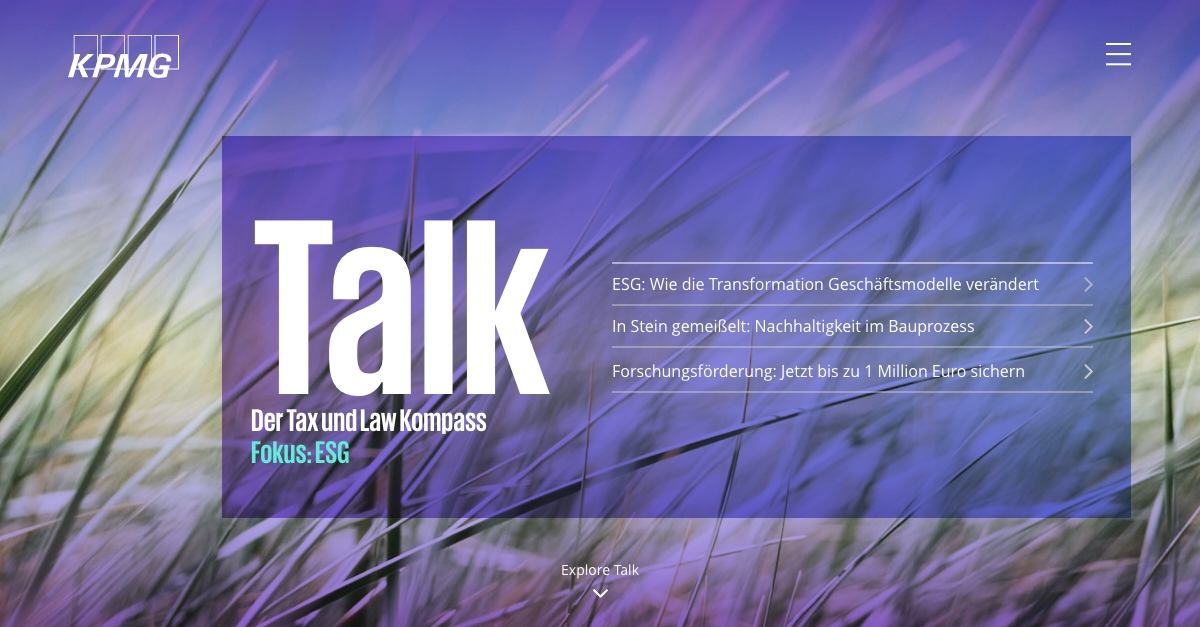 TALK – das Magazin zu Themen aus Tax und Law - Ausgabe 1 - KPMG LAW